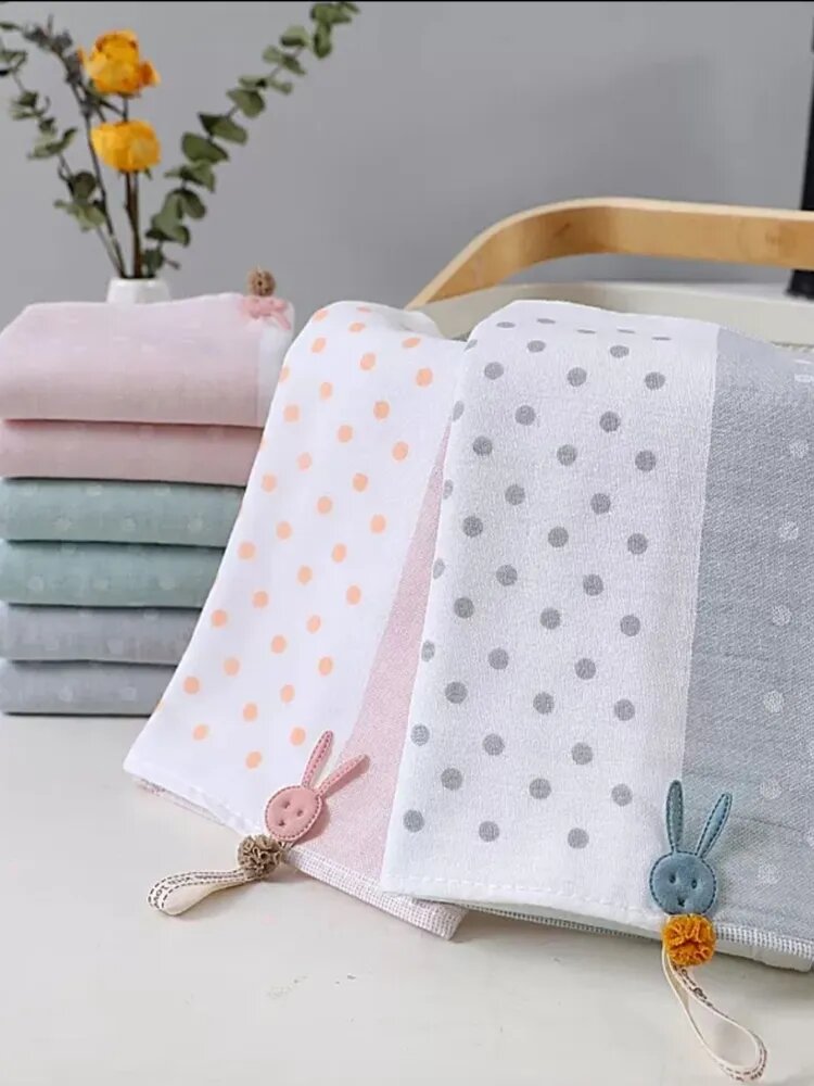 7я Атмосфера благополучия Полотенце для лица, рук полотенца, Хлопок, Махровая ткань, 25x50 см, светло-розовый, светло-зеленый, 3 шт.