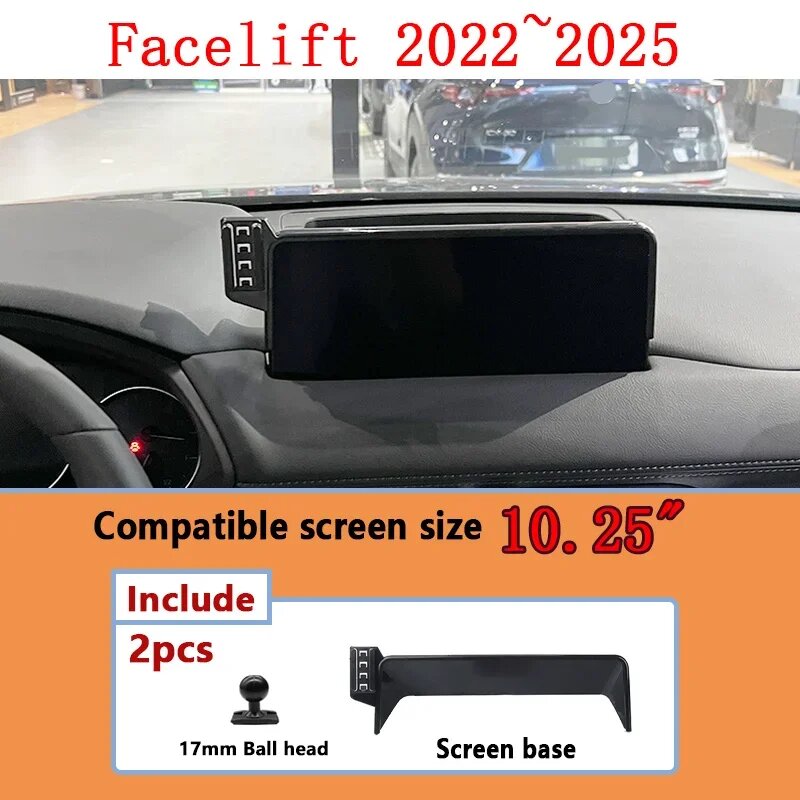 Автомобильный держатель телефона для Mazda CX-5 KF 2017 ~ 2025 2020 2023 360 ° Вращающийся GPS-навигатор, экран, мобильный кронштейн, подставка, аксессуар 10.25 inches Base