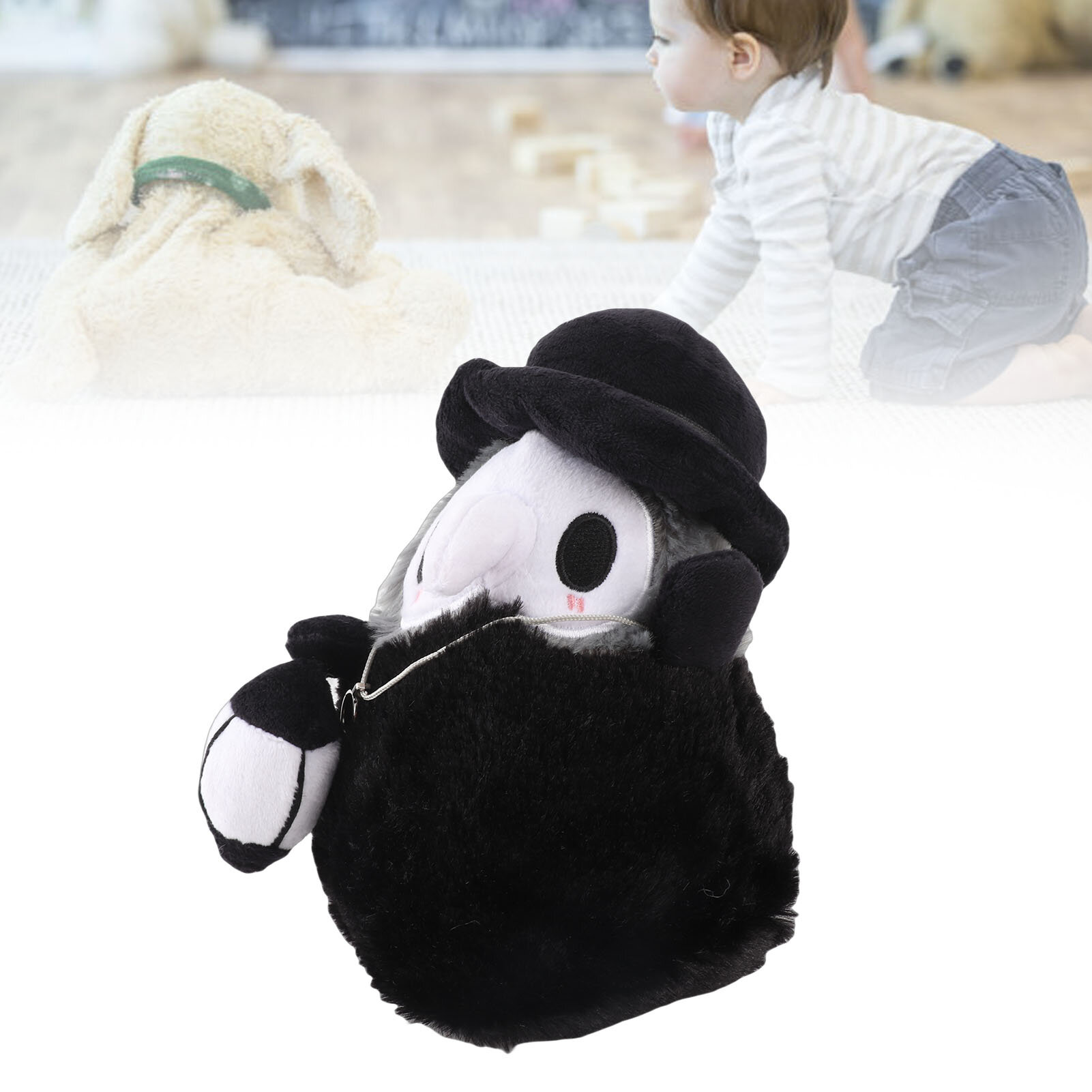 Мягкая плюшевая игрушка Пушистый Чумной Доктор, светящаяся плюшевая игрушка, очаровательная пара, кукла для вечеринки и танцев. Реквизит для вечеринки.