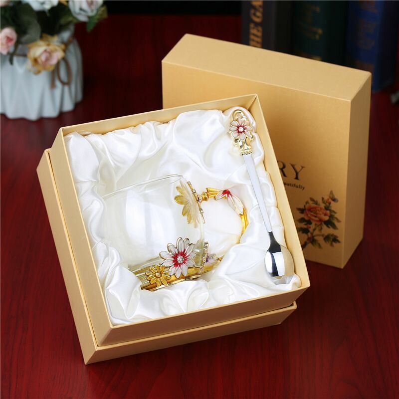 Креативная эмалевая цветная кружка для воды, домашняя кофейная кружка, женская хрустальная стеклянная кружка, кружка для сока, кружка для цветочного чая, подарок на День учителя