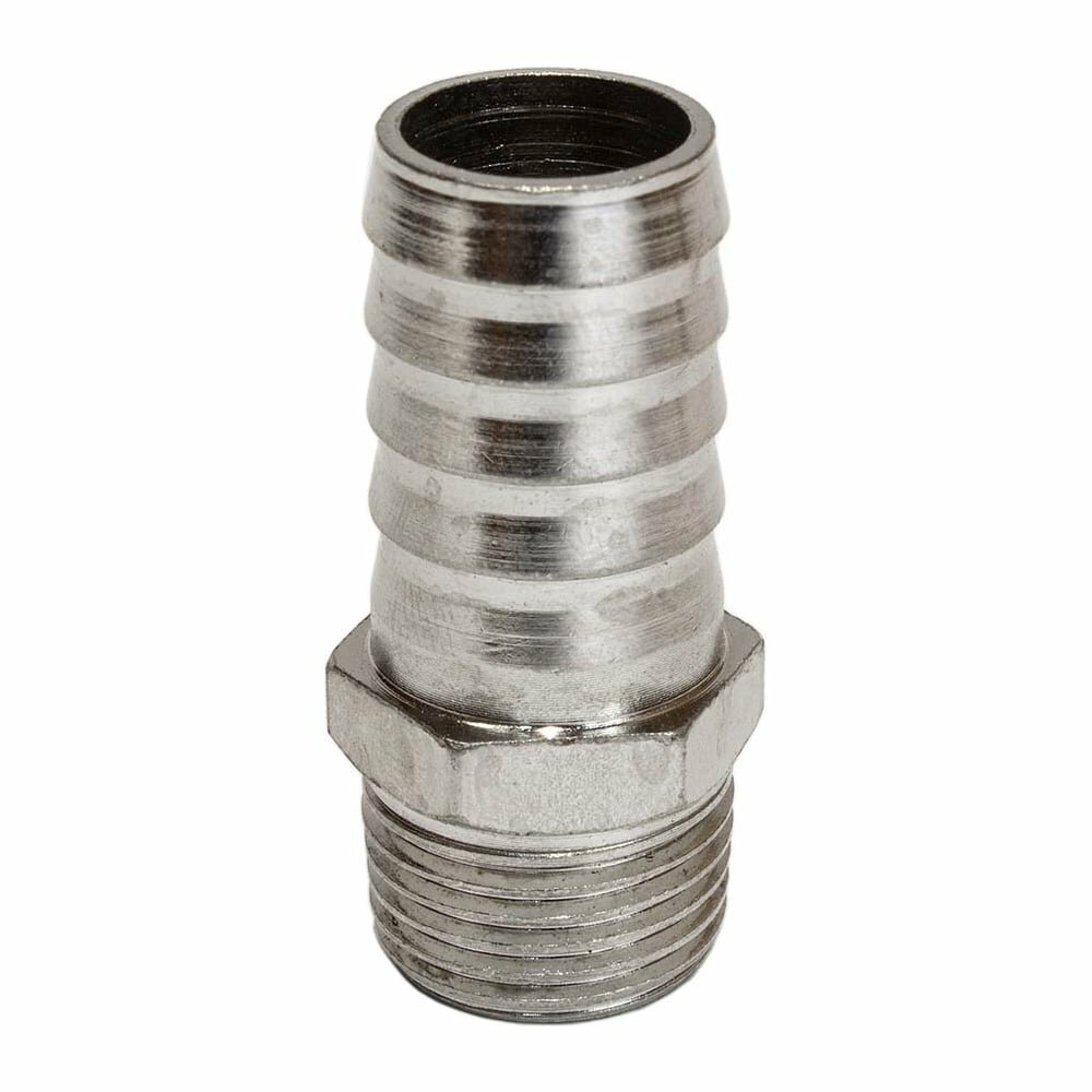 Резьбовой штуцер ёлочка PI TOOLS SH-E19-1/2M под шланг D19. Арт. 2530