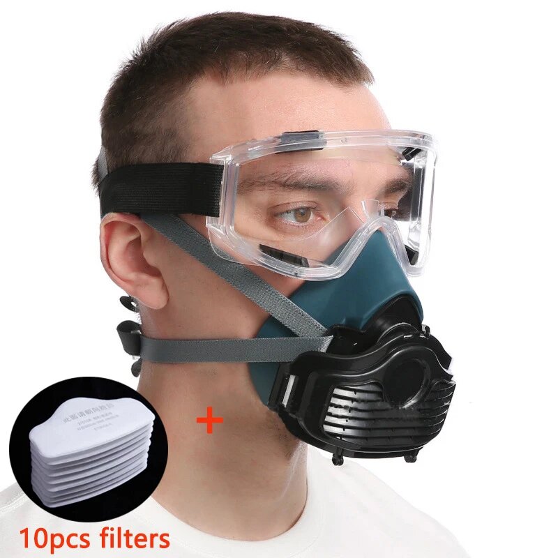 Пылезащитная маска KN95 силиконовая AF220715-1 Full mask 10 filters