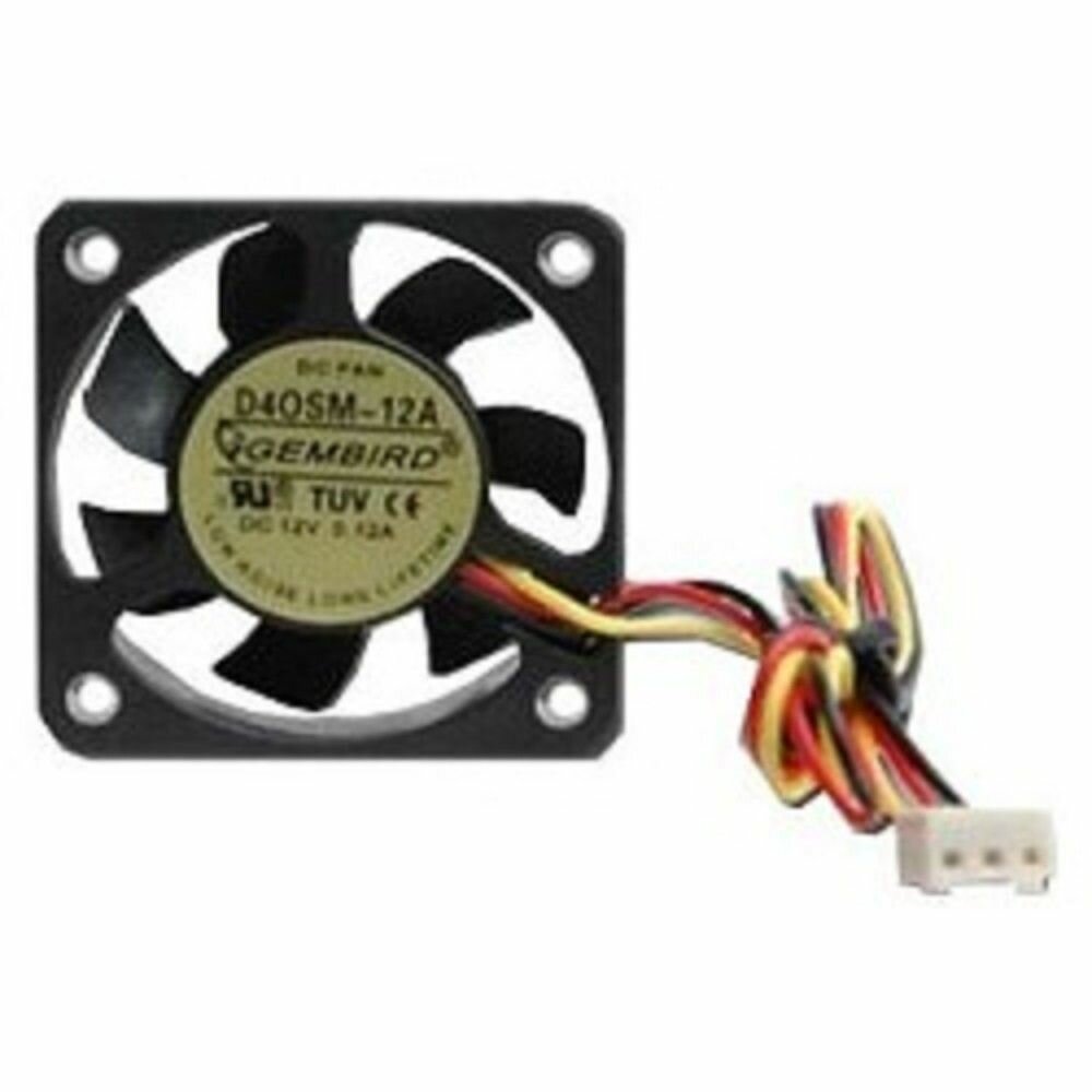 Gembird Вентилятор 40x40x10, 3pin, шнур 7см, D40SM-12A