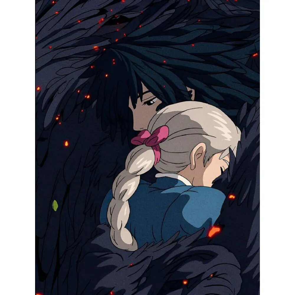 Алмазная Мозаика "Ходячий Замок Софи И Хаул" 40х50 См Алмазная Вышивка / Картина Стразами Подарков / Украшения