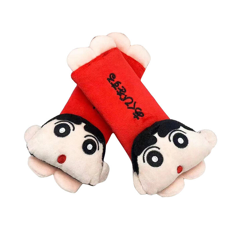 Чехол для ремня безопасности в японском стиле Shin-chan Cinnamoroll Stitch, плечевой ремень, детский автомобильный интерьер, плюшевый плечевой подушка для ремня безопасности