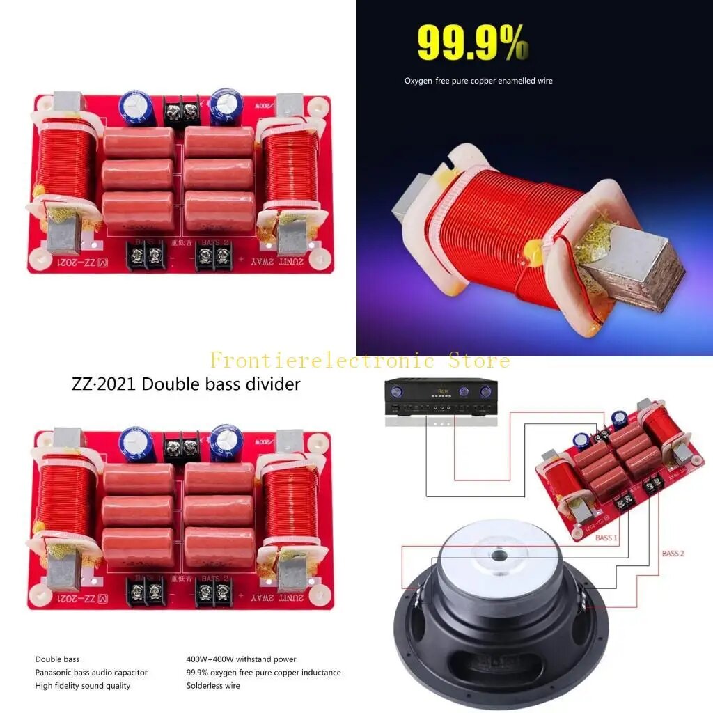 G8DB Инновационные сплиттеры для сабвуфера, 2-полосный кроссовер, делитель звуковой частоты 400 Вт + 400 Вт