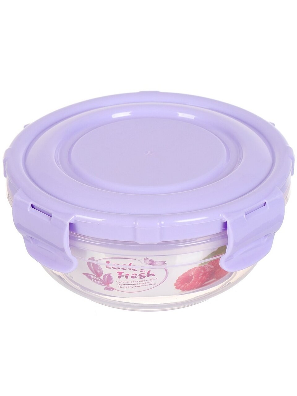 Контейнер пищевой пластик, 0.4 л, круглый, воздухонепроницаемый, DDStyle, 30501
