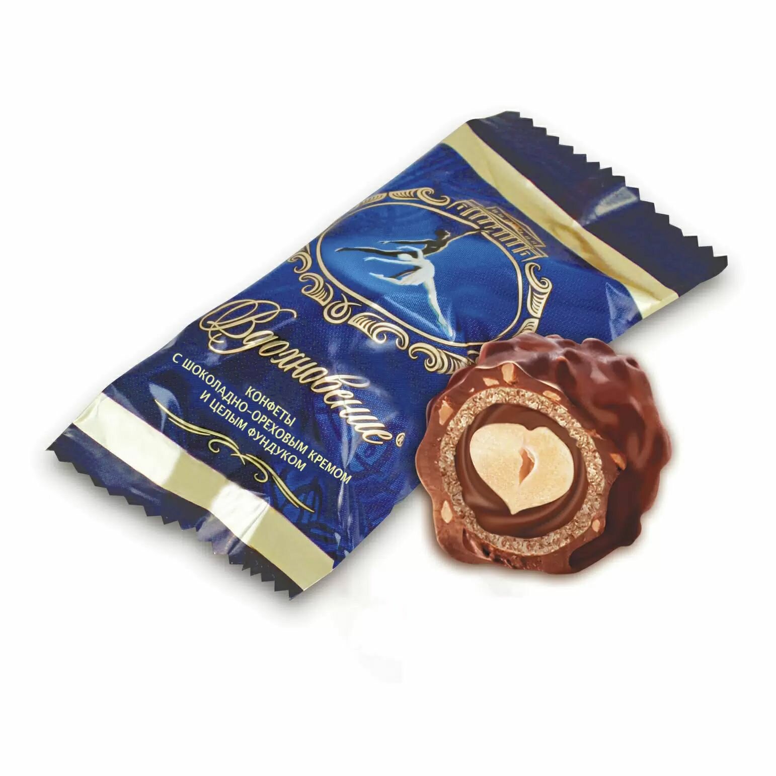 Конфеты кремово - вафельные ореховый крем и целый фундук 240 гр.