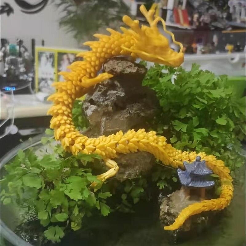 Горячая продажа китайского дракона для аквариума, ландшафтный декор, модель дракона, креативная фигурка, подарок с подвижными суставами и высокой эстетической ценностью