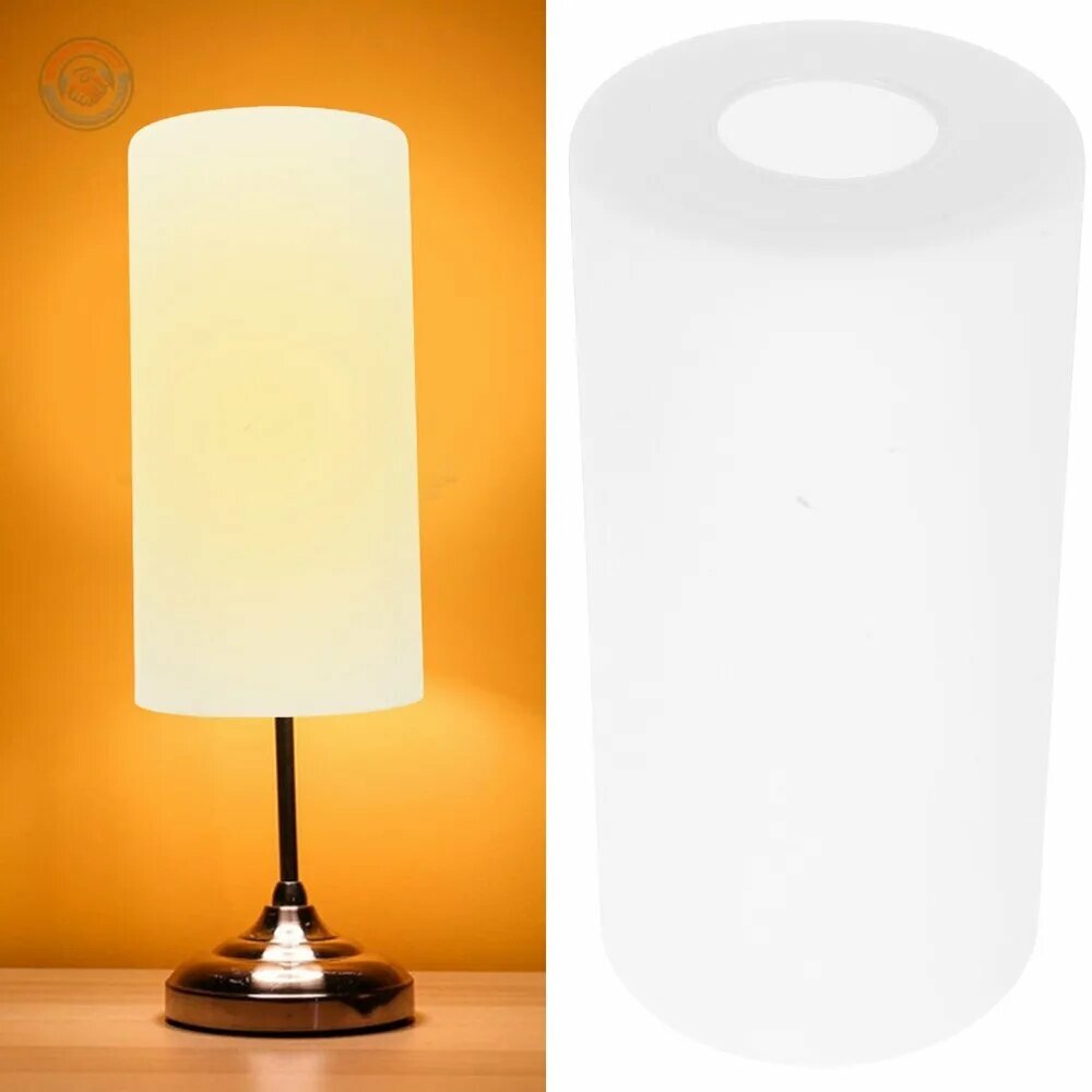 KNOW EASY-Стеклянный цилиндр для лампы E27, белый абажур 20 см, универсальный плафон для спальни и гостиной, долговечное стеклянное освещение