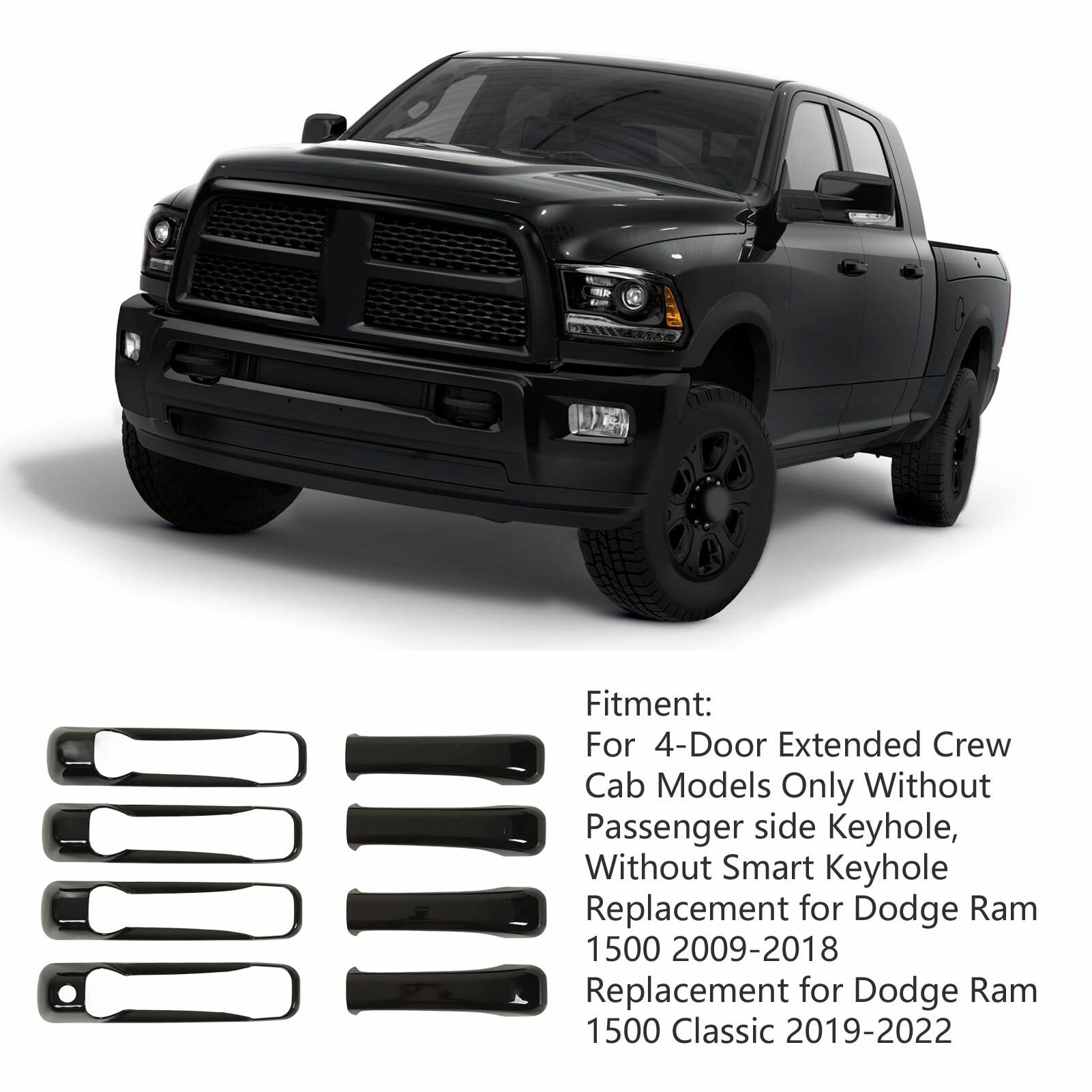 Ручка дверная автомобильная, арт. Накладка на внешнюю ручку двери, 4 шт.