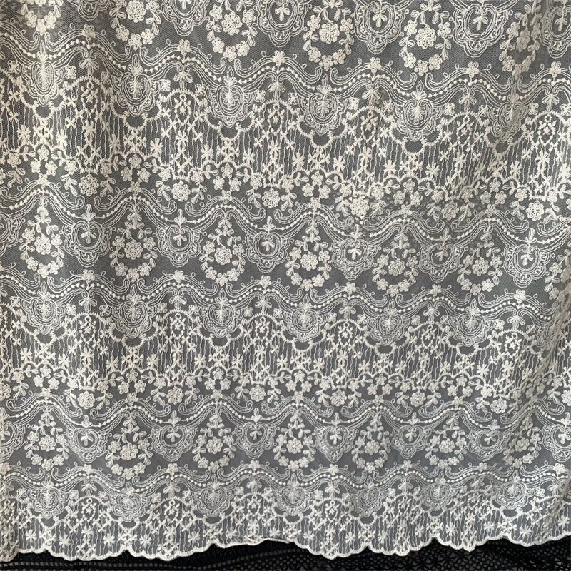 Французская ретро масляная живопись, сетчатая ткань, вышитая кружевная отделка, ткань для женского платья, скатерти, ширина 135 см