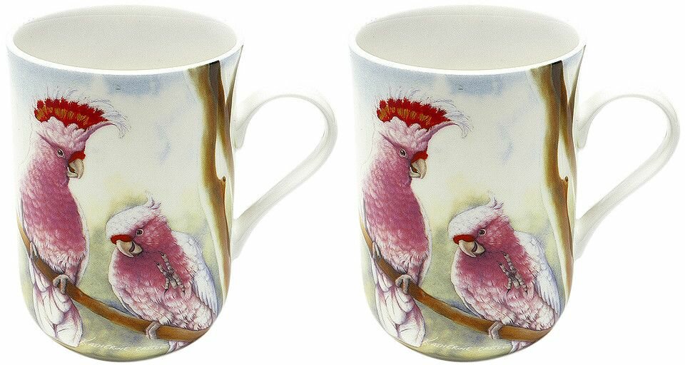 Набор из 2 кружек Maxwell & Williams Птицы Австралии 300 мл, костяной фарфор, чашки для чая и кофе 2 шт