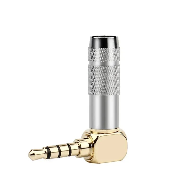 Разъем 3,5 мм, 90 градусов для пайки, 1/8 дюйма, 3, 4-полюсный разъем для наушников, 2pcs, Silver 4P