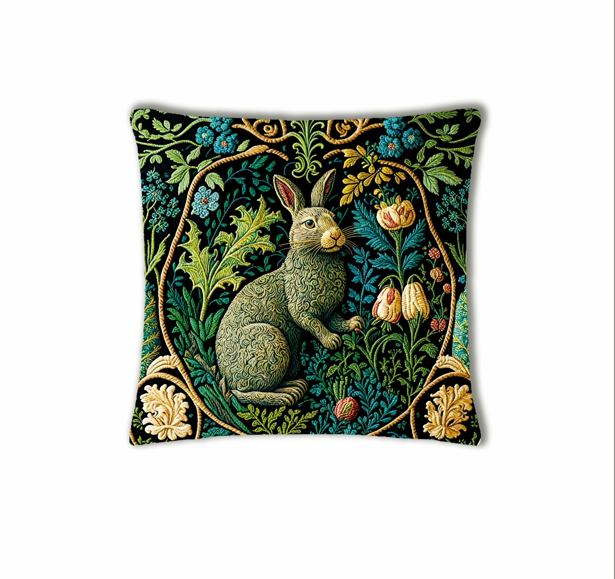 Чехол для подушки Кролик Моррис 40х40 велюр