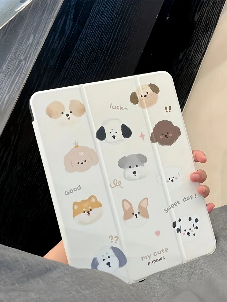 Защитный чехол-подставка для iPad mini 6/7, акриловый защитный чехол-подставка, чехол-подставка с тремя отделениями, милый чехол, любимый чехол для девочек,