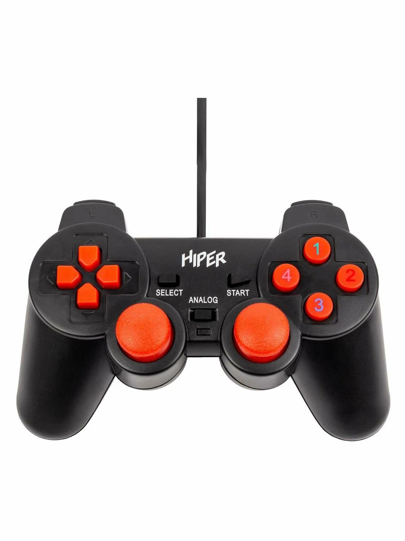 Геймпад HIPER GMP-004, черный + красный, проводной, 1.8 м длина
