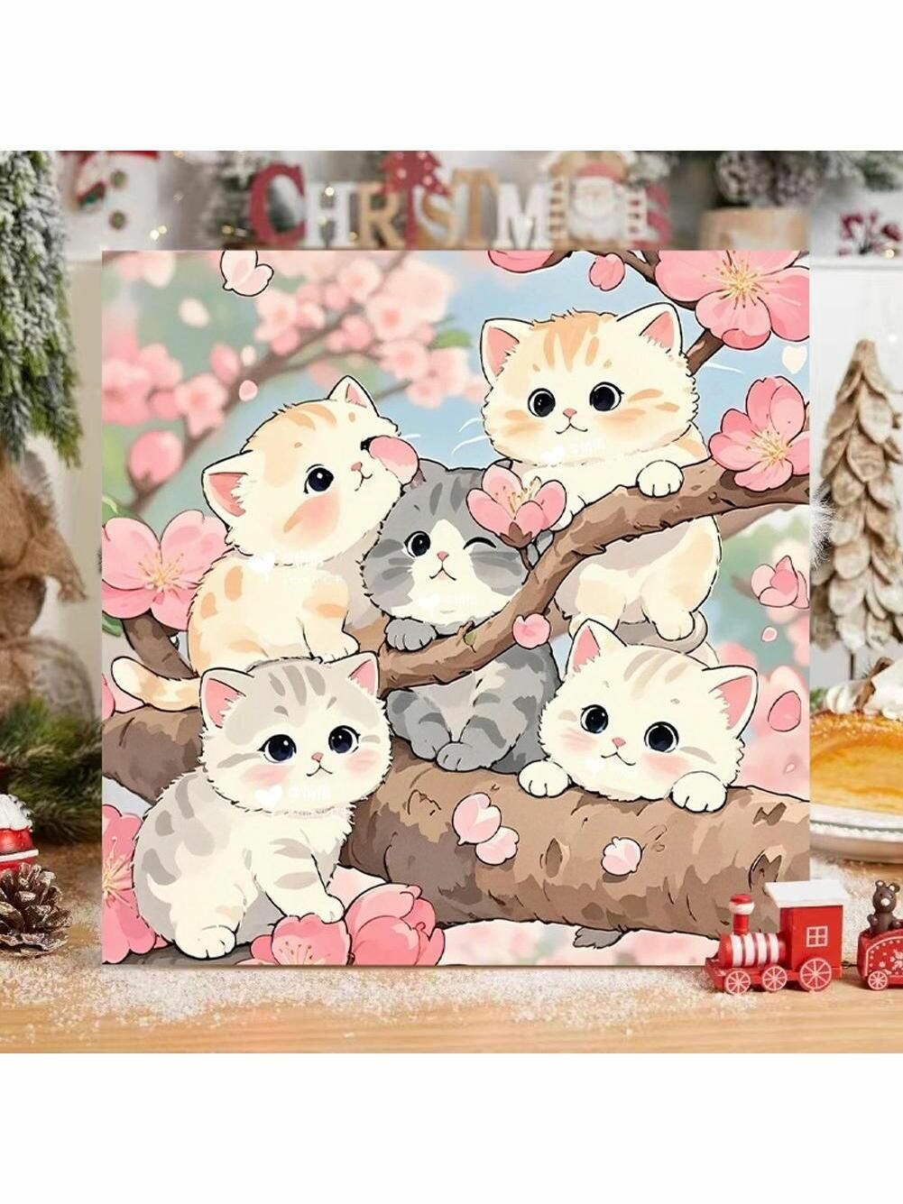 Цифровая картина маслом "Маленькая кошечка по номерам для рисования с котенком