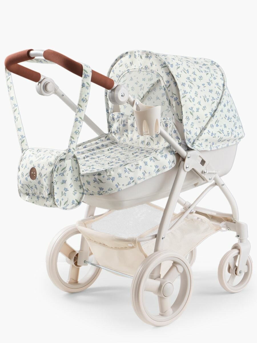 331956, Коляска для кукол ASHLEY от Happy Baby, детская игрушечная коляска для игрушек, белая с цветочками