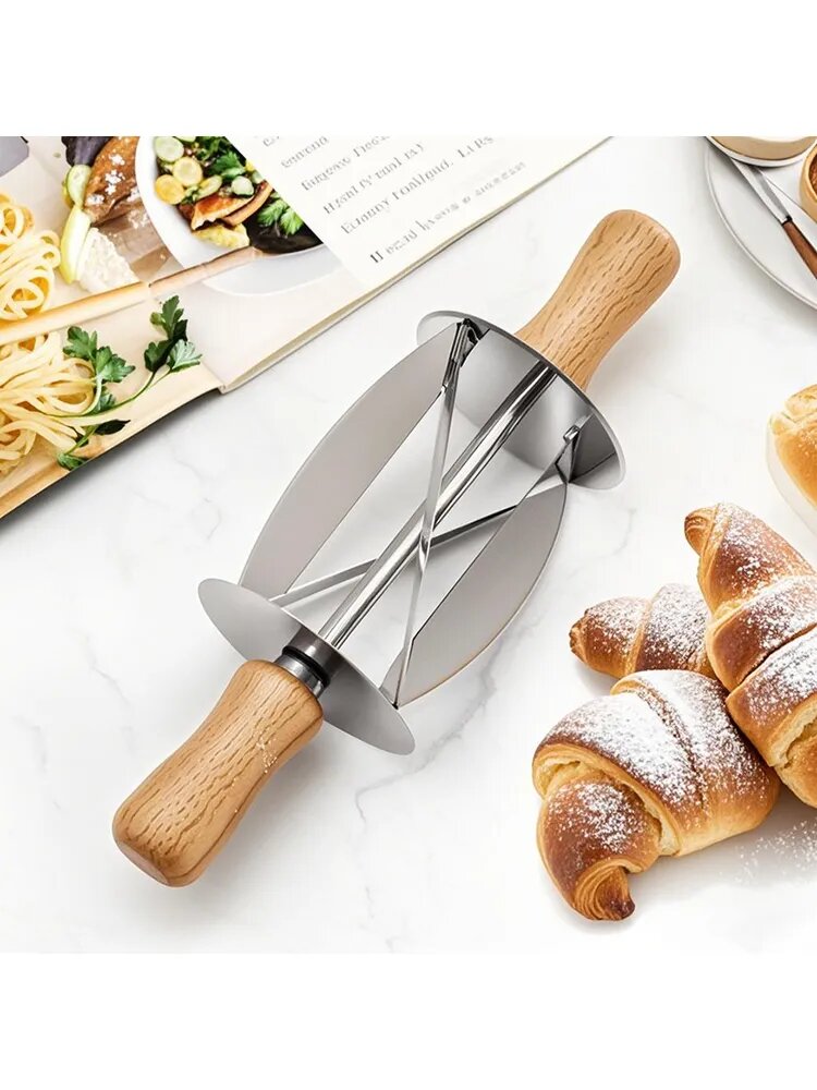 Ролик для теста из дуба и цинкового сплава, 19.5 см х 6 см, 1 шт. для выпечки