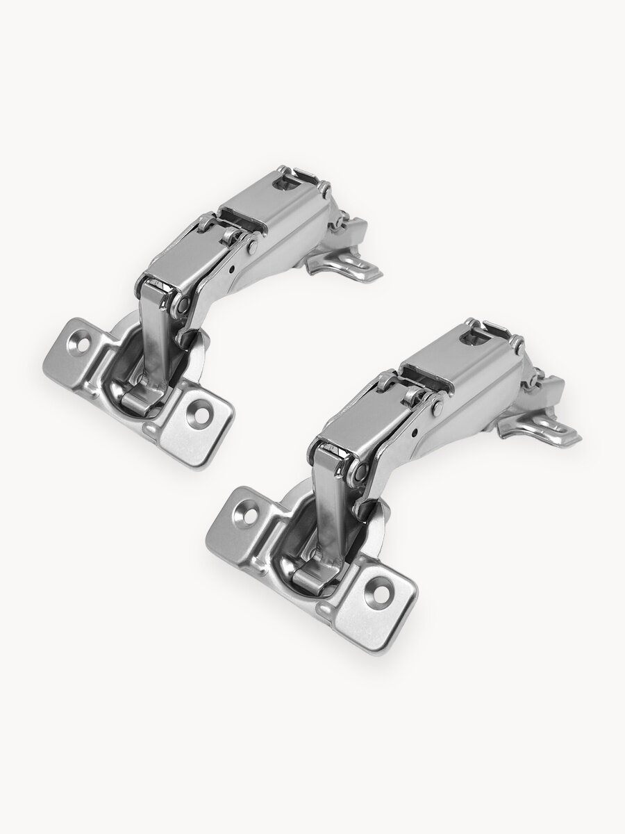 Комплект петель мебельных 165° SOLLER, металл, серебристые (2 штук)