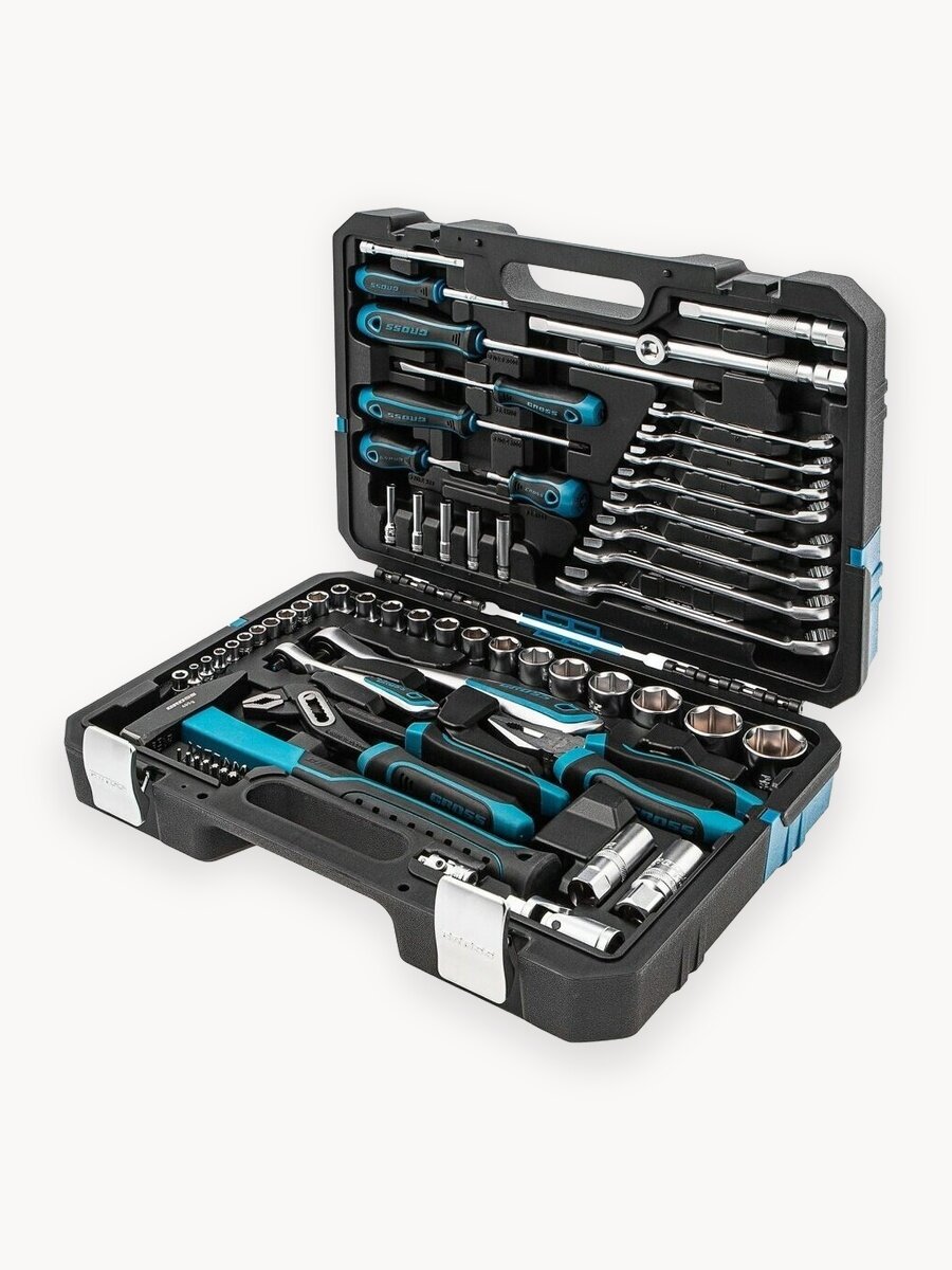 Набор инструментов, 1/4", 1/2", CrV, 120 зубьев, 76 предметов Gross 14156