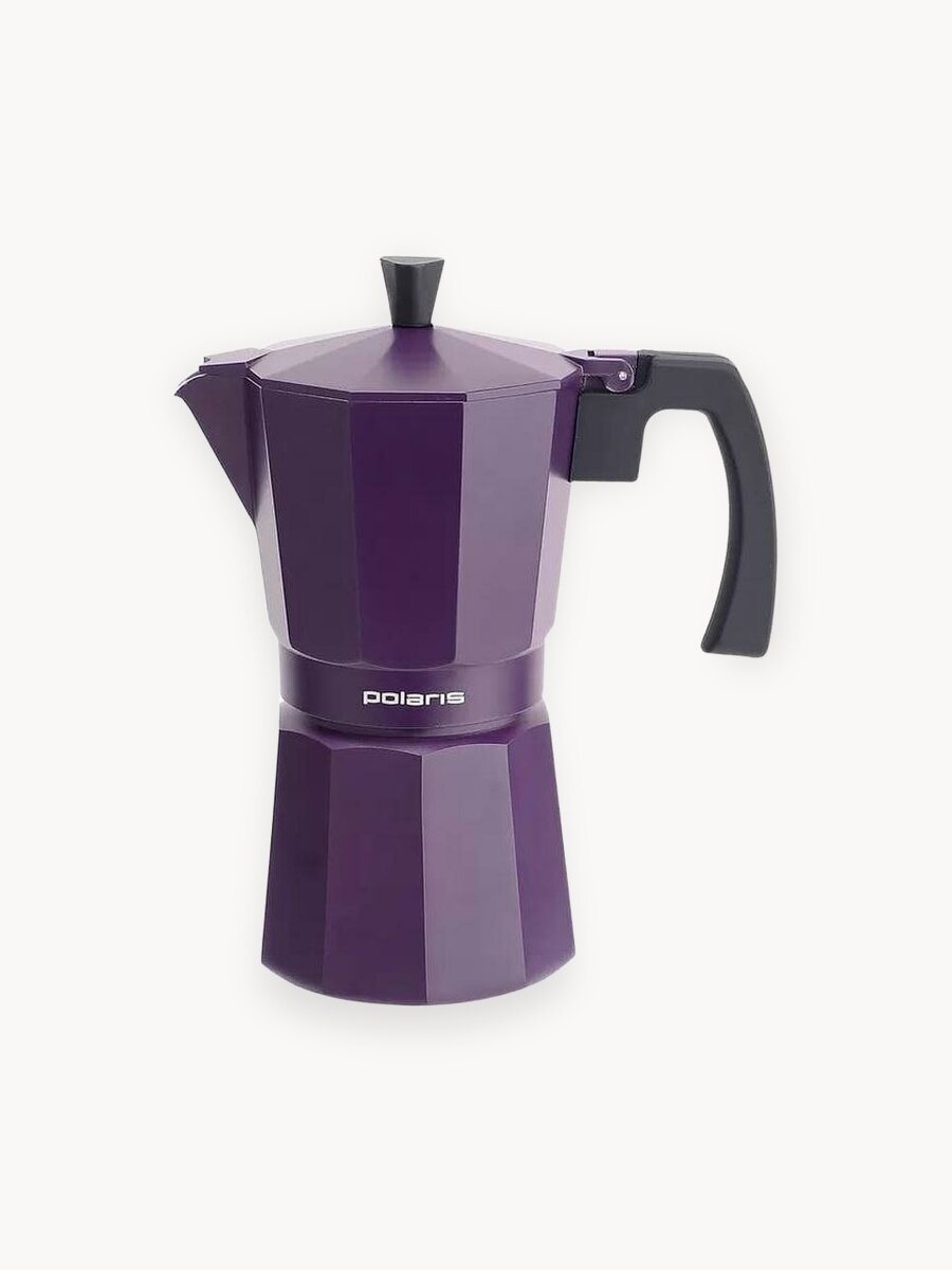 Гейзерная кофеварка Polaris ECO collection-9C, 500мл, 6 порций, для индукции, фиолетовая