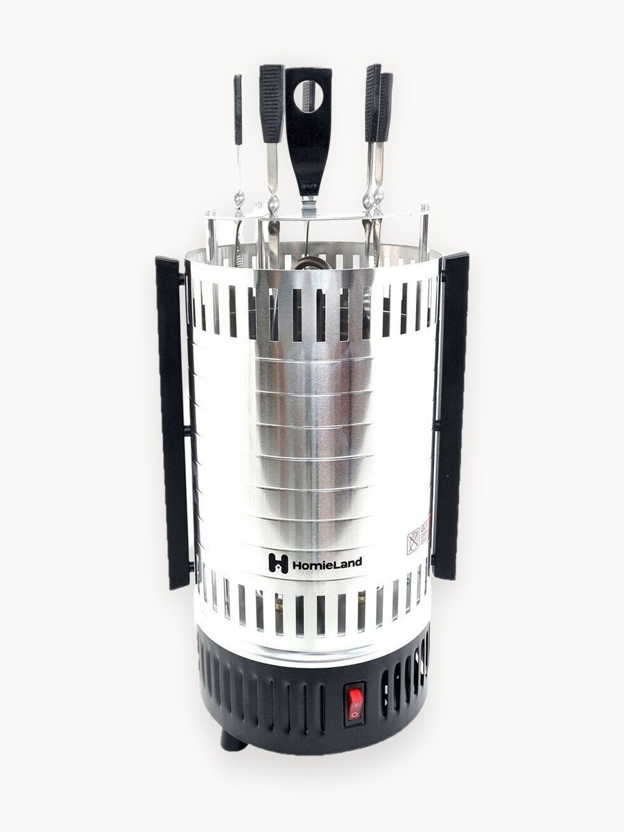 Электрошашлычница Homieland HL-5100, 1000 Вт, автоматическое вращение, 5 шампуров