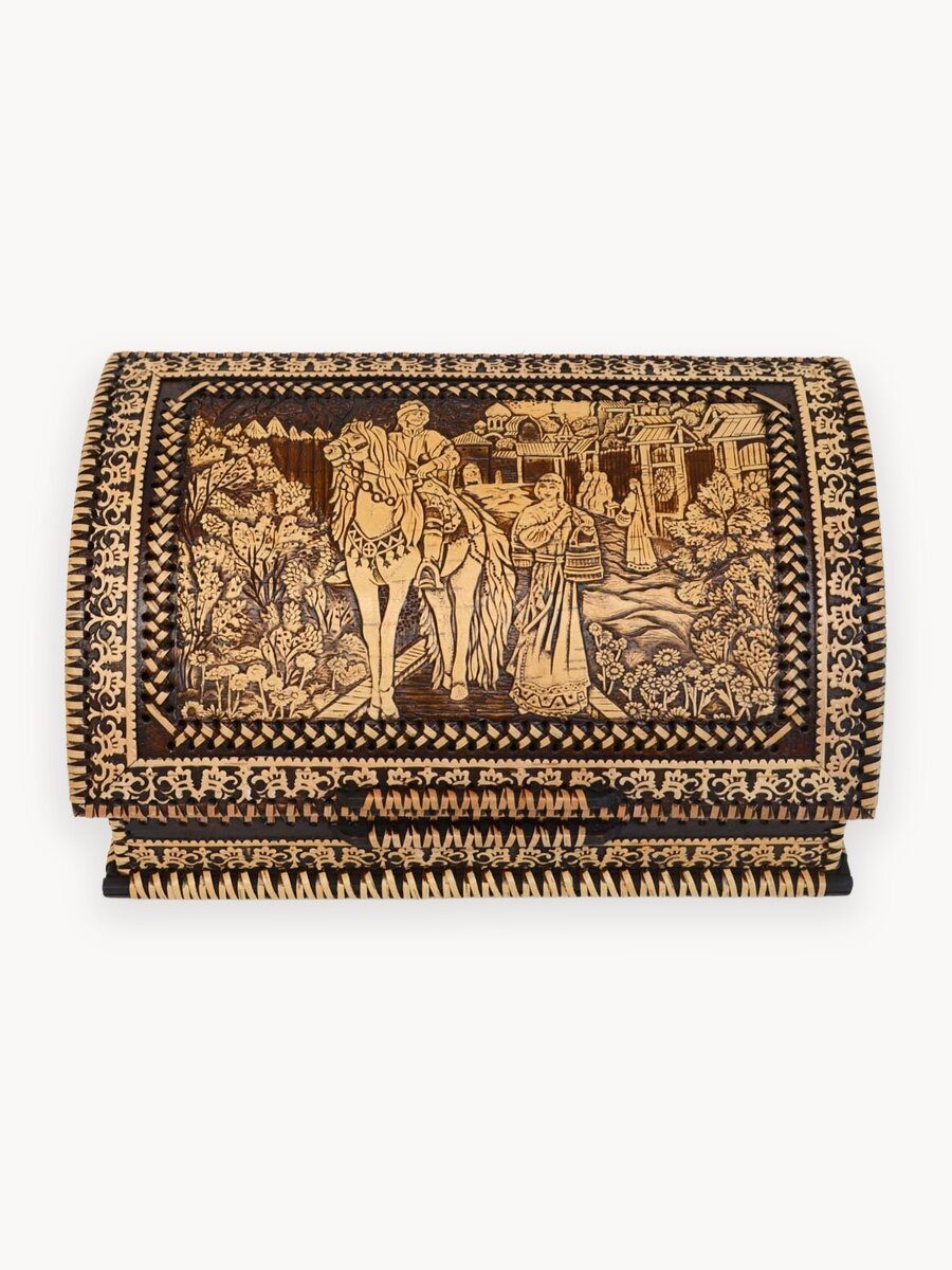 Хлебница из бересты большая "Русь"