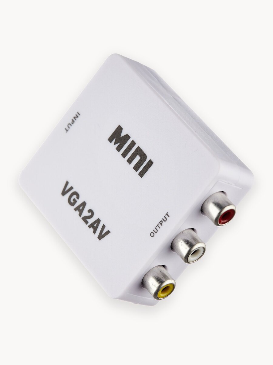 Переходник VGA - AV RCA CVSB L/R адаптер конвертер для монитора, телевизора, ноутбука, компьютера, PS3, Xbox, PC
