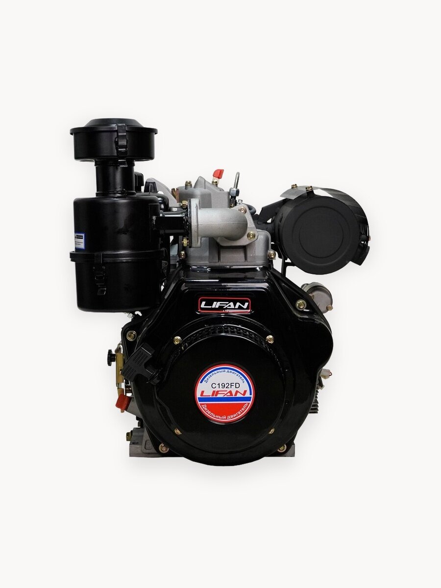 Двигатель дизельный Lifan Diesel 192FD D25 6A (12.5л. с, 499куб. см, вал 25мм, ручной и электрический старт, катушка 6А)