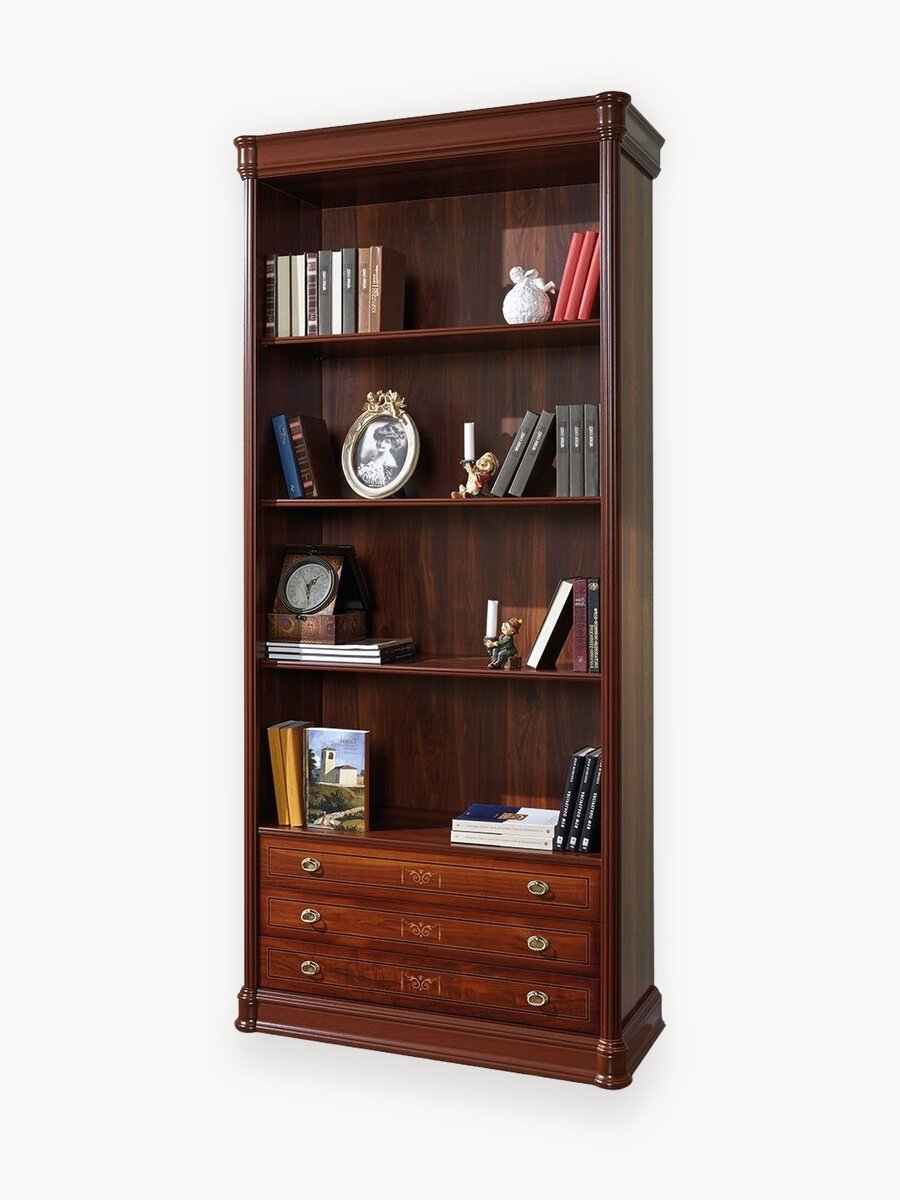 Книжный шкаф Dana Библиотека №785, МДФ/ДСП, 214.5х97х43 см, цвет Орех Пекан