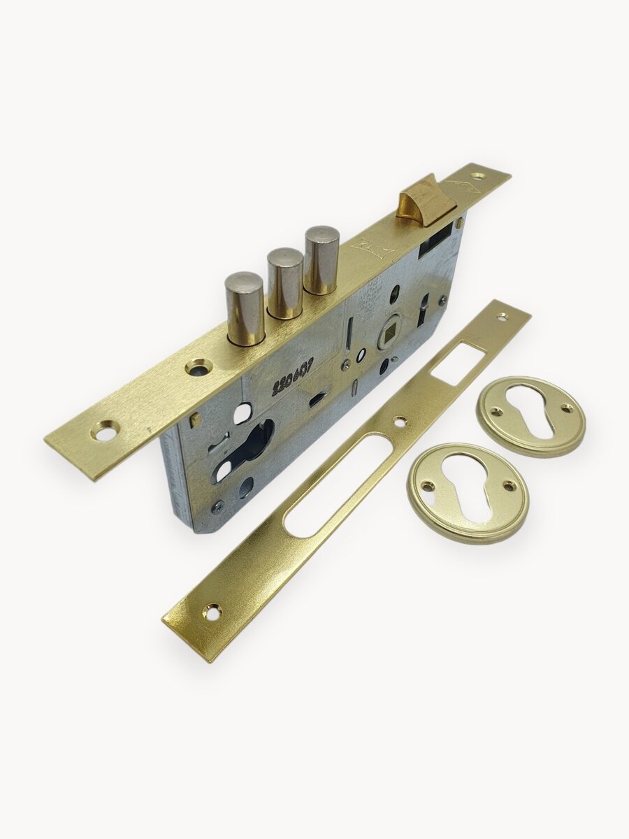 Корпус замка врезного цилиндрового 152/3MR (45 mm) w/b (латунь)