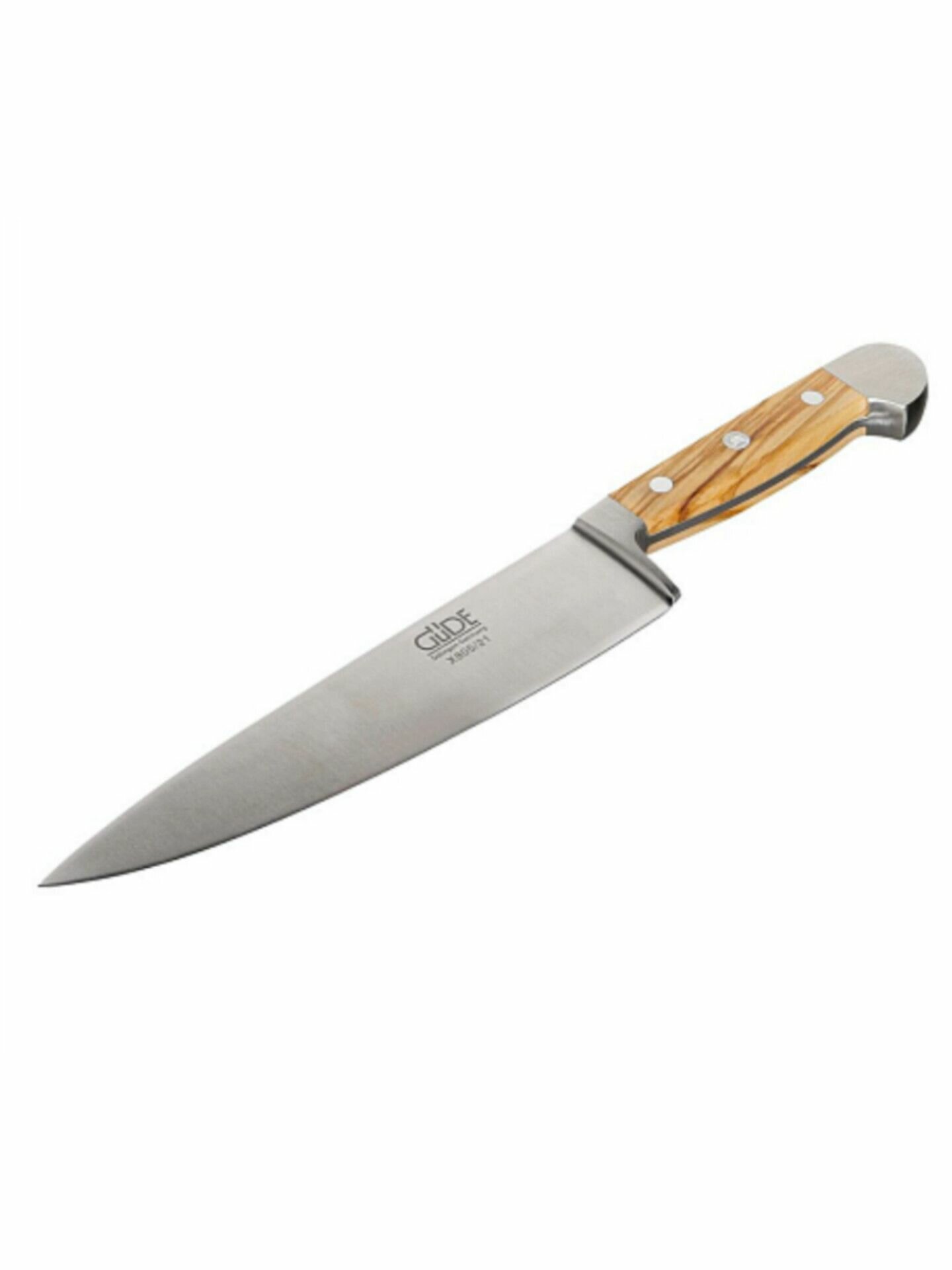 Нож Gude Alpha X805/21, кухонный, оливковая рукоятка, сталь, 21см