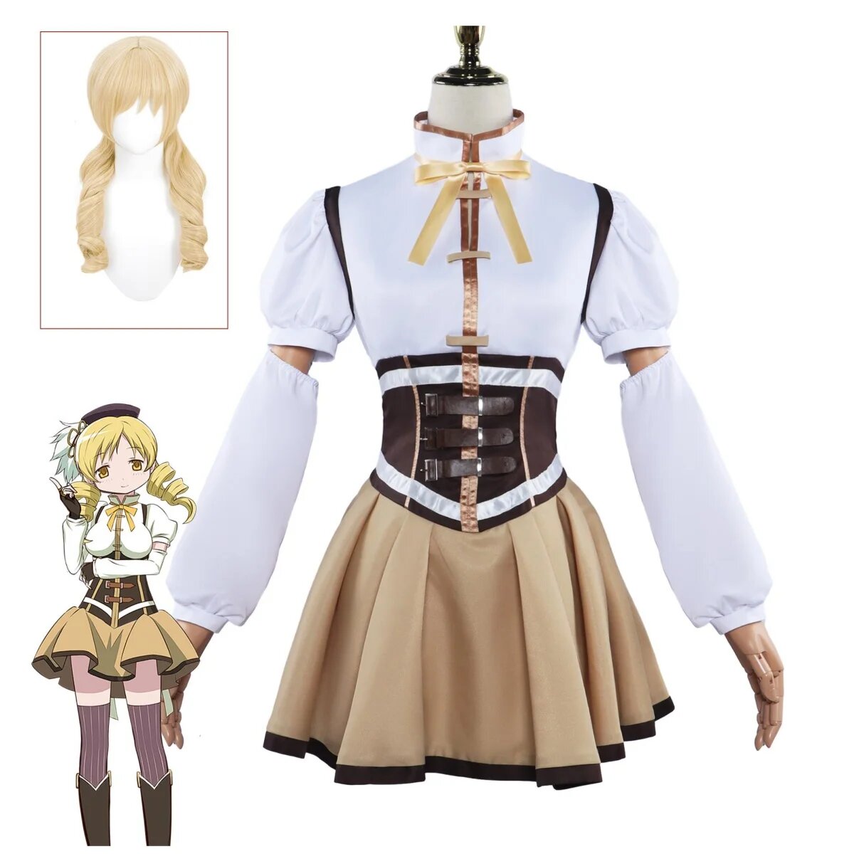 Косплей костюм Томоэ Мами из Puella Magi Madoka Magica XXXL, Costume and wig