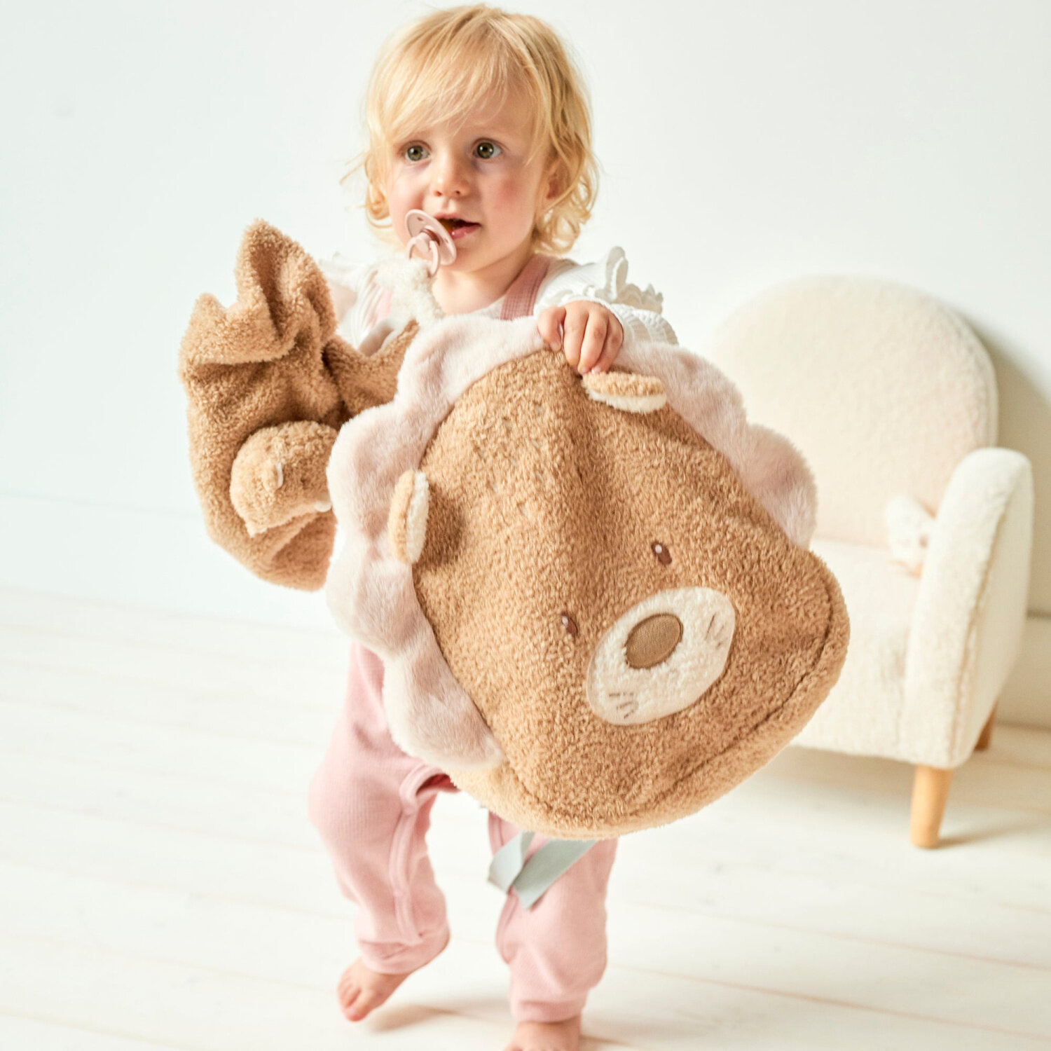 Рюкзак детский Nattou TEDDY Lion Лев бежевый, плюш, 33x30x8 см