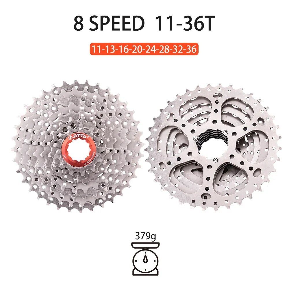 ZTTO Велосипедная кассета 11-36T сталь 8/9/10/11/12 скоростей 8S 11-36T