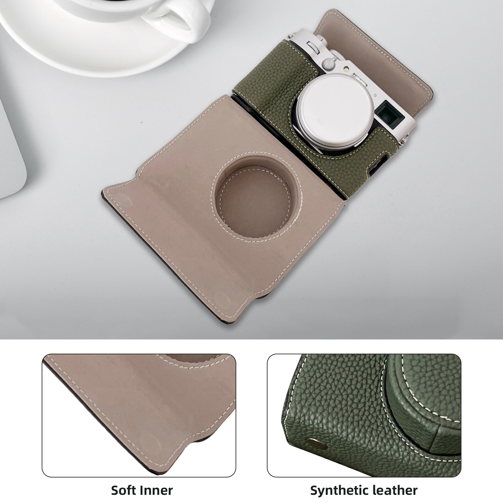 Портативный защитный чехол для камеры в стиле ретро, ​​полноразмерный чехол для камеры, сумка для переноски, открывающаяся снизу, со сменным плечевым ремнем для камеры Fujifilm X100VI