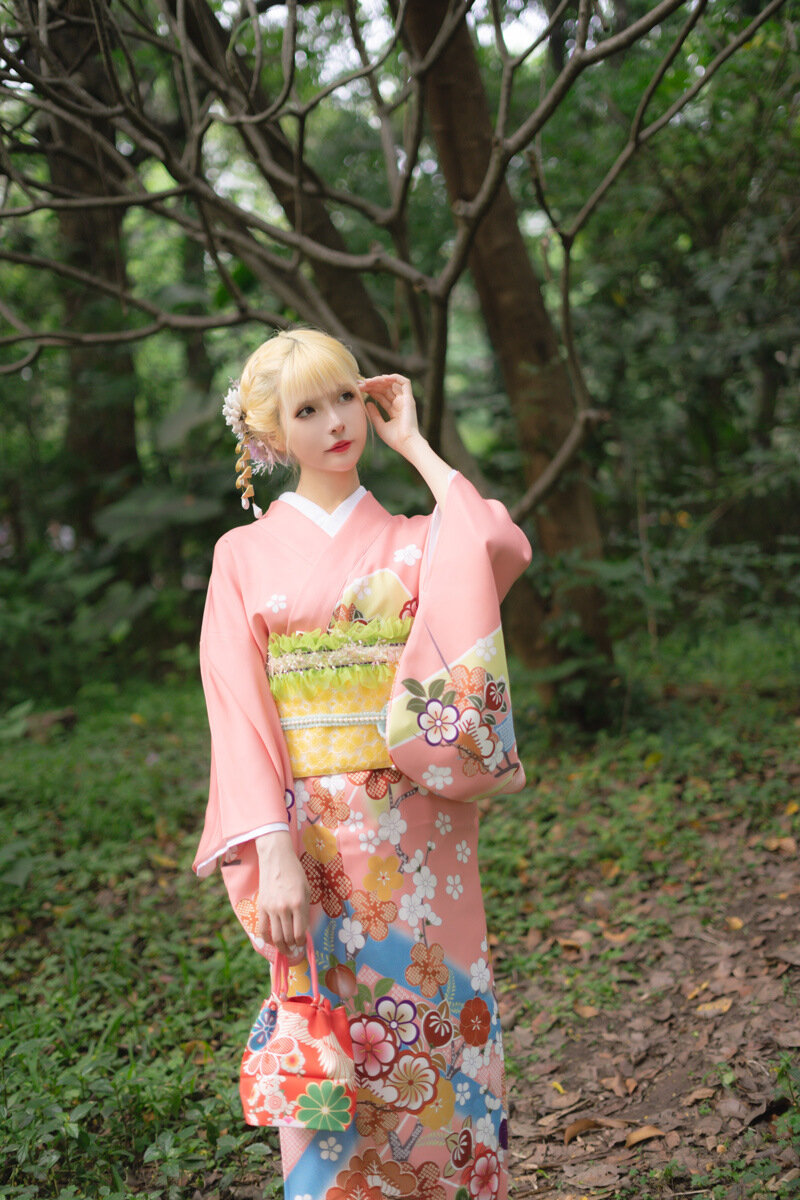 Кимоно, женское, однотонное, оранжевое, длина 160 см