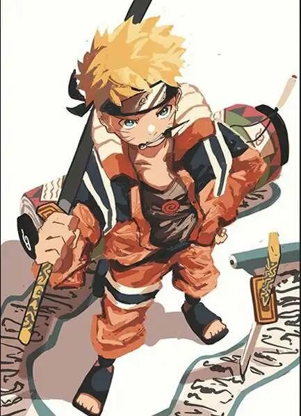 Алмазная картина "Наруто аниме" алмазная огранка 40х50 см,40X50CM, белый