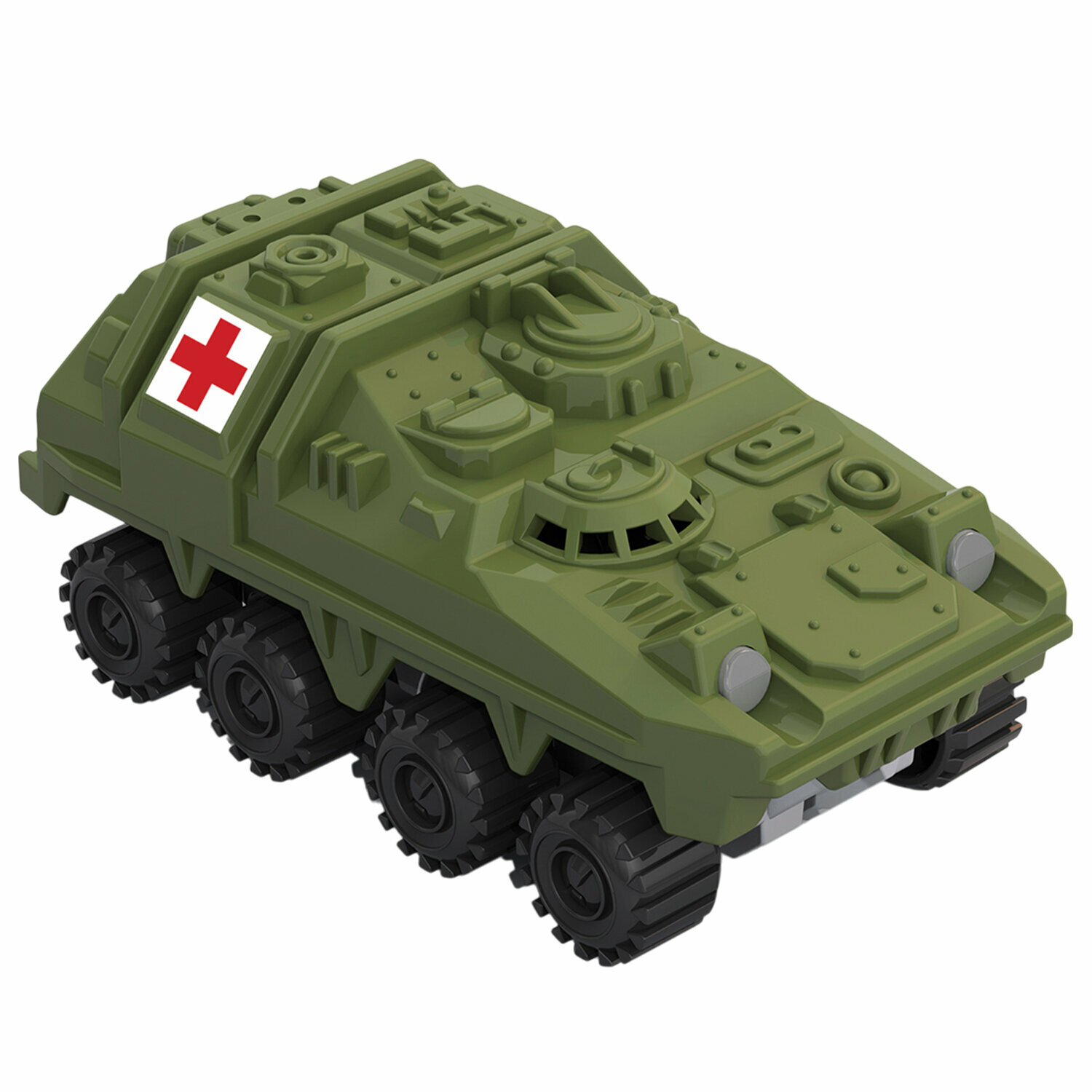 Военная машина игрушечная бронетранспортер "Санитар", пластик, 10,1x5,4x4,7 см, нордпласт, 377 (цена только за 1 шт.)
