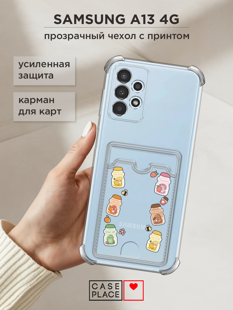 Чехол на Samsung Galaxy A13 (Самсунг Галакси А13) с картой и принтом Cute sweets
