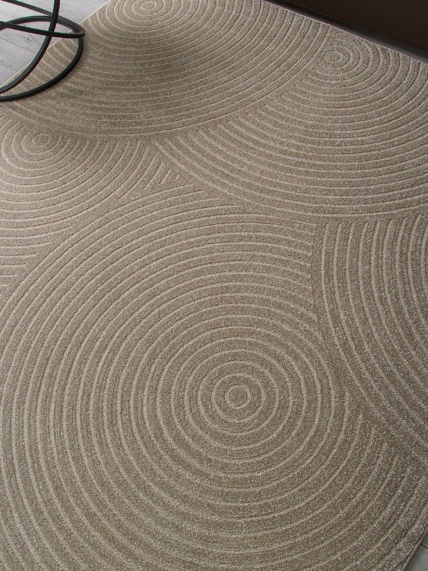 Ковер 160х300 см бежевый современный ворс 8 мм 343315 KoverVDom