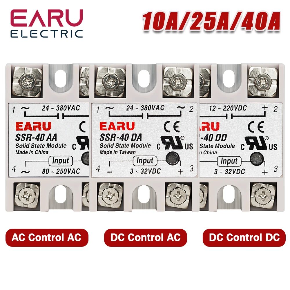 Реле SSR EARUELECTRIC SSR-DA 25A для контроля температуры