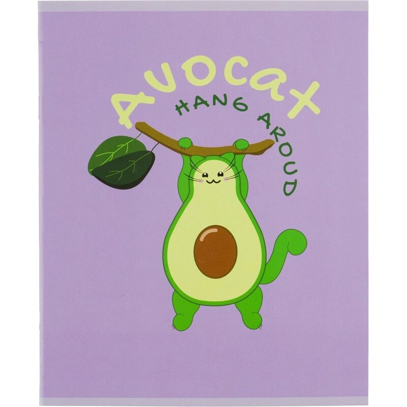 Тетрадь общая А5 48л Avocat фиол, клет, скреп, ВД-лак