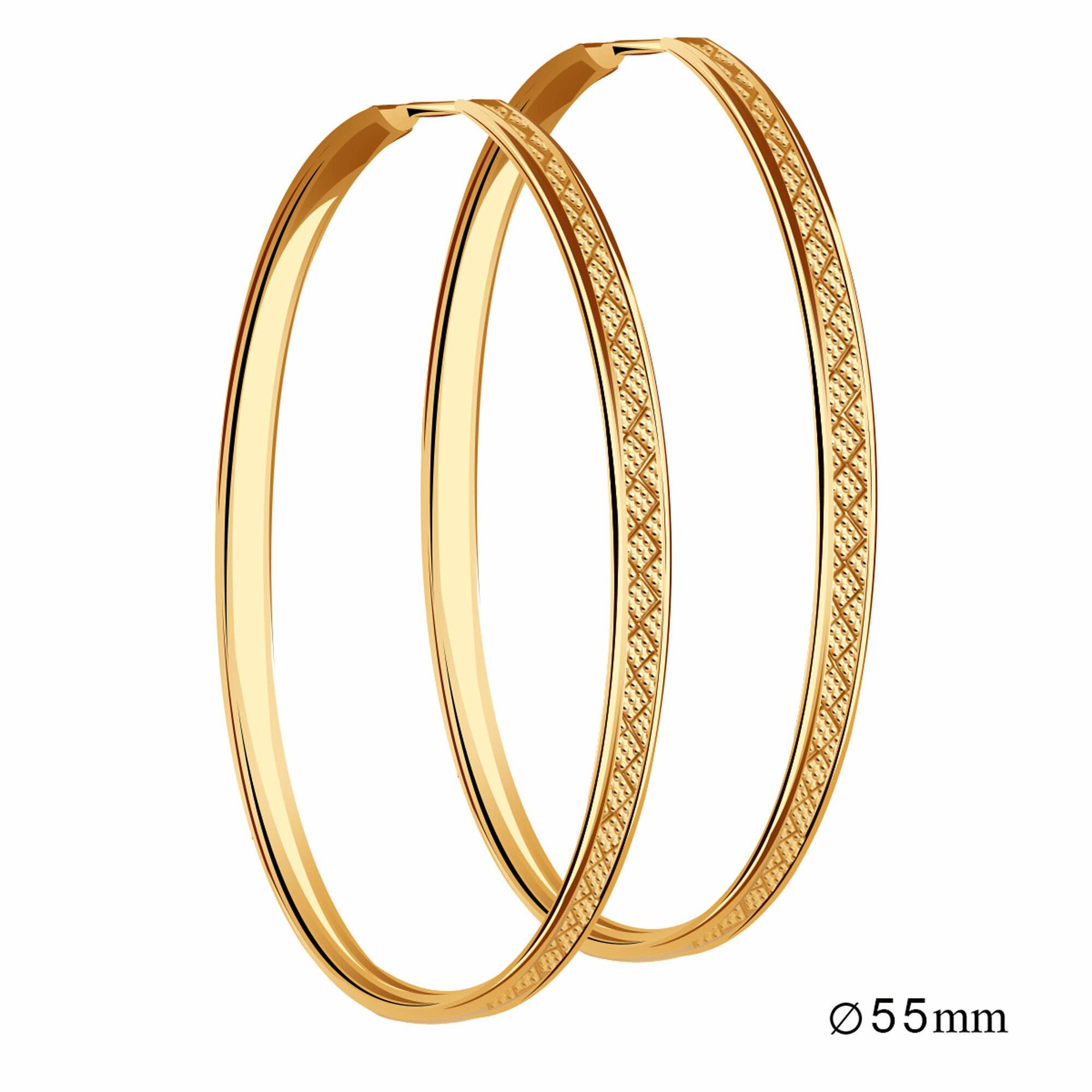 Серьги конго, красное золото, 585 проба
