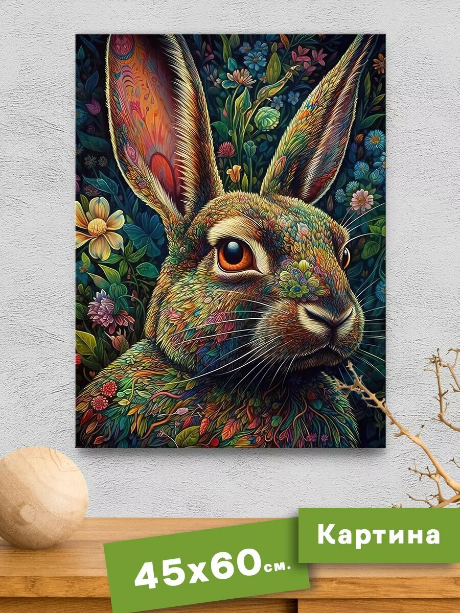 Картина на стену на холсте Кролик в лесу