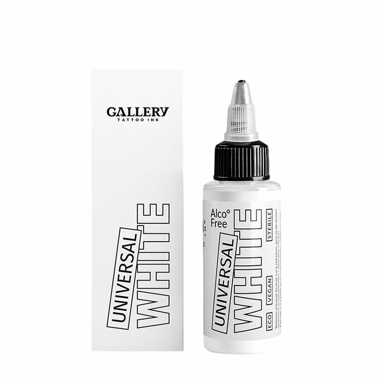 Краска для тату белая UNIVERSAL WHITE GALLERY TATTOO INK, 50мл