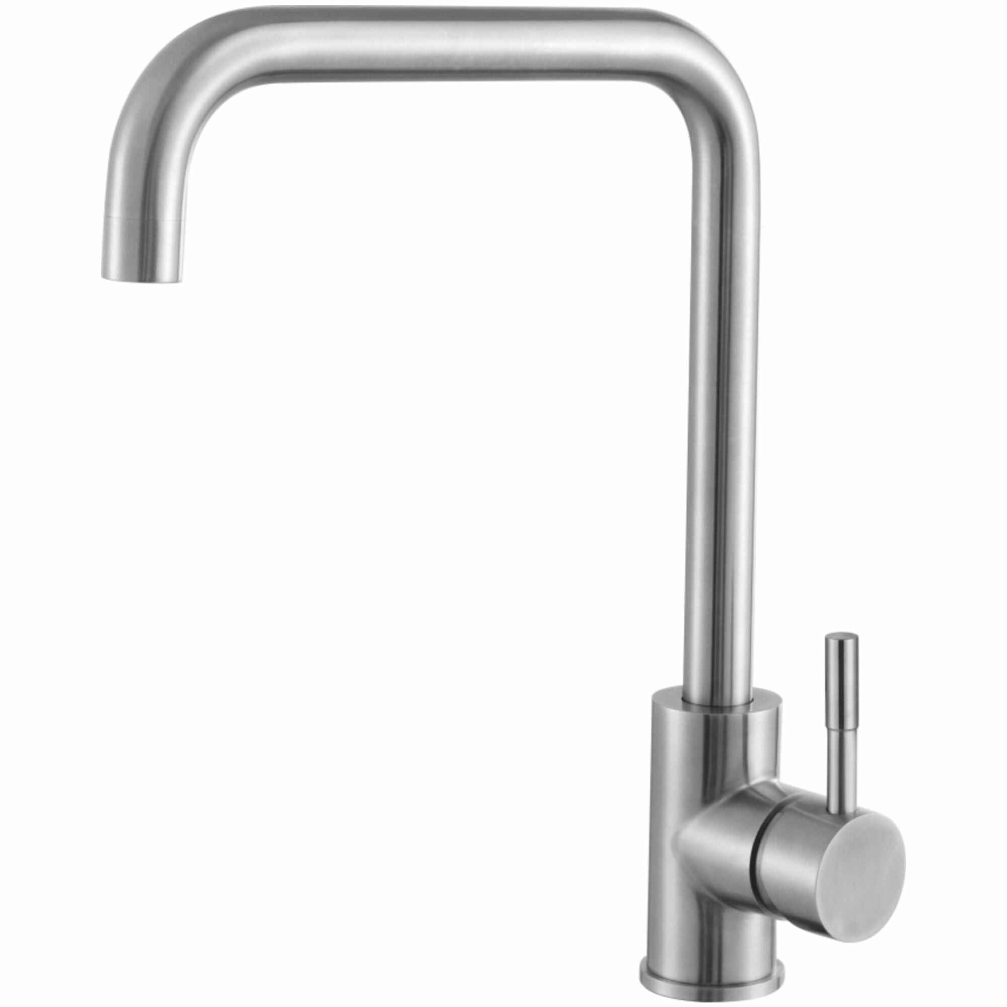 Смеситель для кухни высокий сатиновый, кран из нержавеющей стали на мойку Haiba HB71304-4