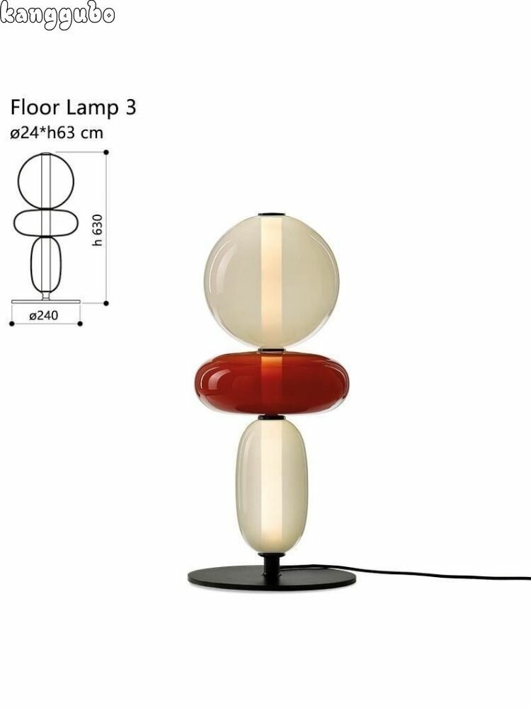 Дизайнерский торшер с лампой в виде леденца и стеклянным абажуром в стиле легкой роскоши